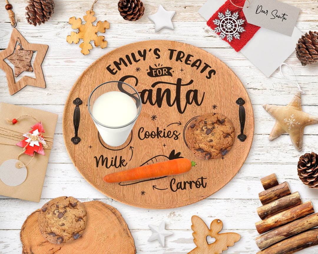 Personalised Santa Cookie Tray With Metal Handles: Christmas Family ...