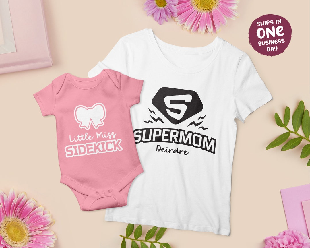 Supermom & Sidekick Matching Outfit: Personalized Mother's Day T-shirt ...