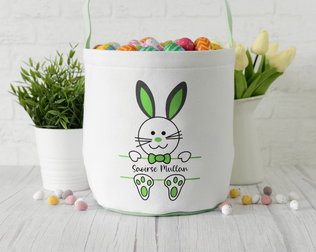 Personalised Easter Egg Hunt Basket: Kids Cotton Easter Bag - Etsy