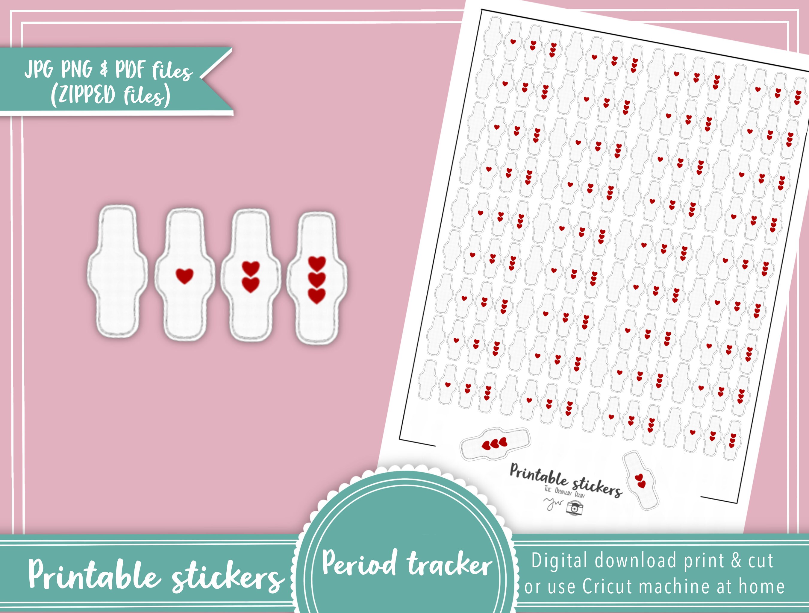 Period Tracker PRINTABLES Stickers Printable Bundle Planners - Etsy