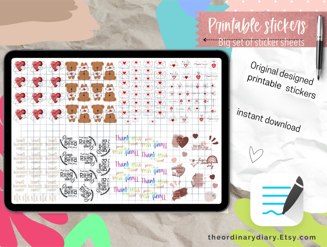 Happy Mail STICKERS Bundle Printable Stickers Goodnote | Etsy