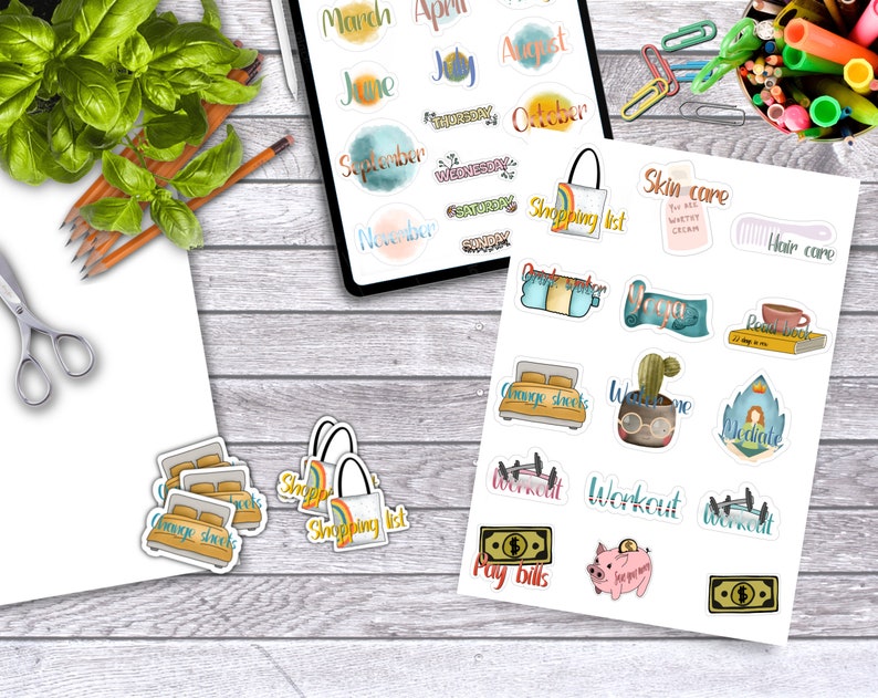 Planner Doodle Printable Stickers, Goodnotes Stickers, Bullet Journal ...