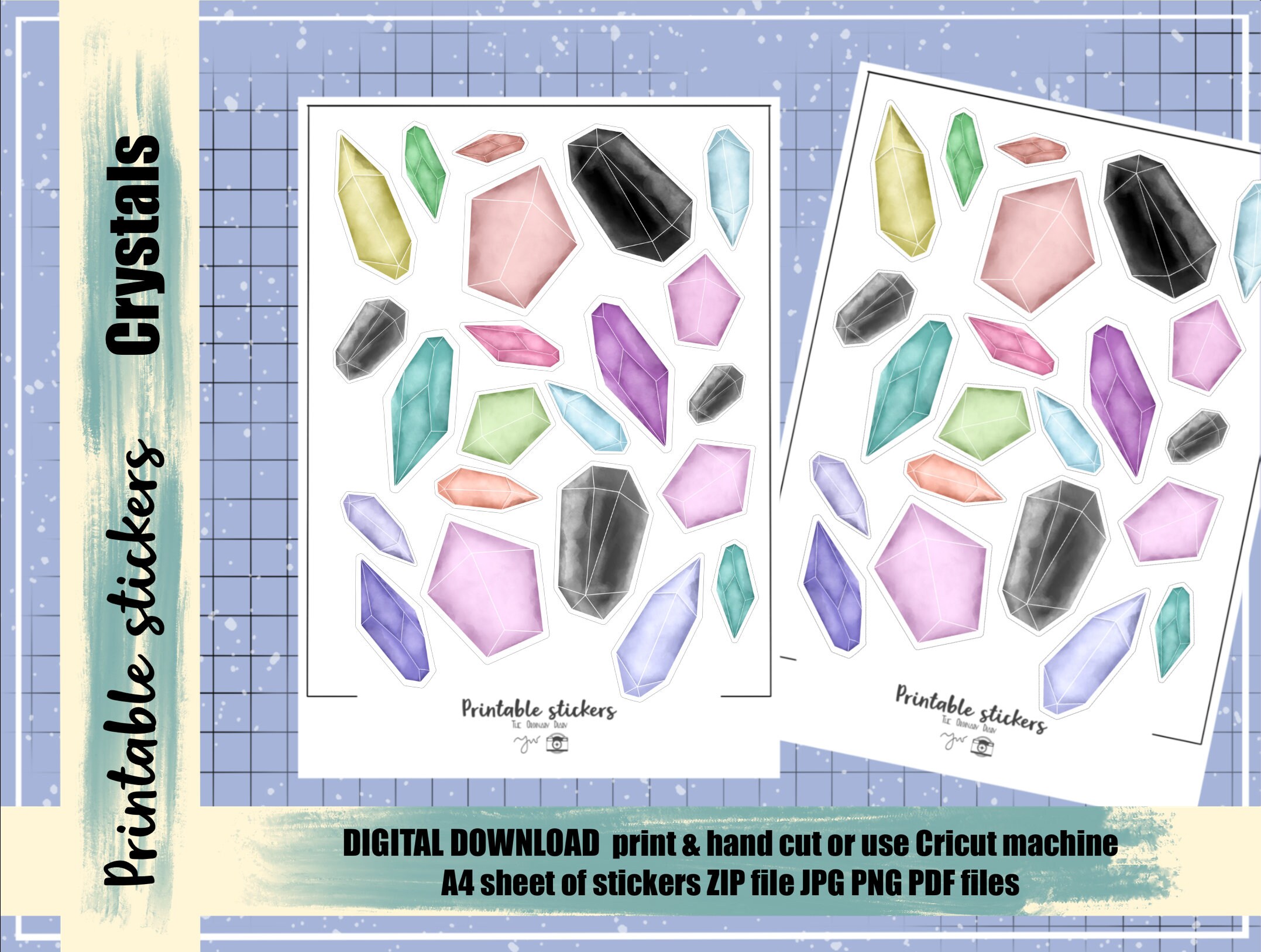 Crystals PRINTABLE Stickers, Printable Bundle, Sticker Sheet, Order ...