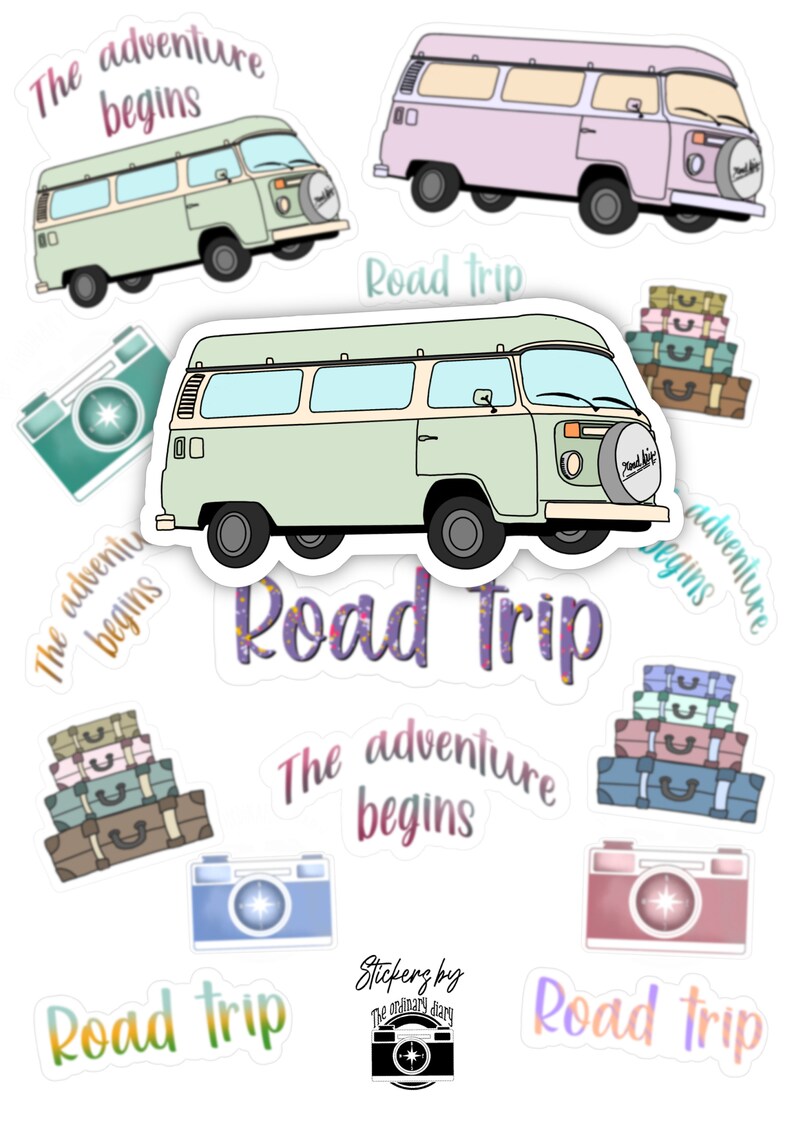 Road Trip PRINTABLE BUNDLE, Printable Stickers, Planners Stickers ...