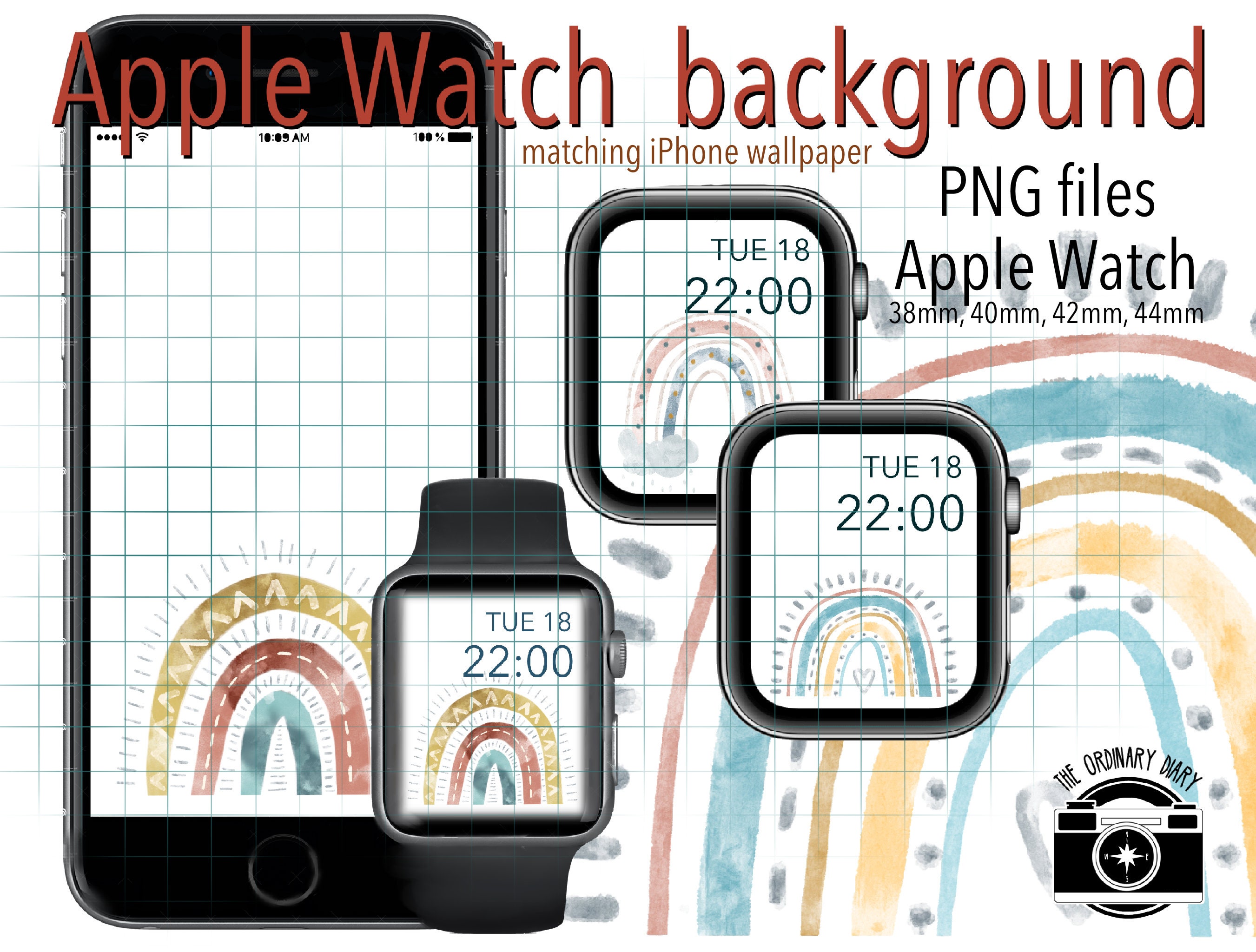 Apple Watch Wallpaper, Watch Background, Apple Watch Wallpaper Bundle ...