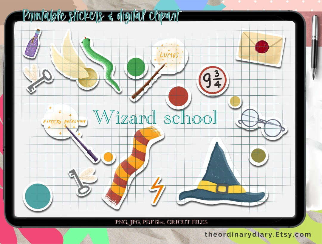 Wizard School STICKERS Printable Stickers Goodnote Stickers - Etsy