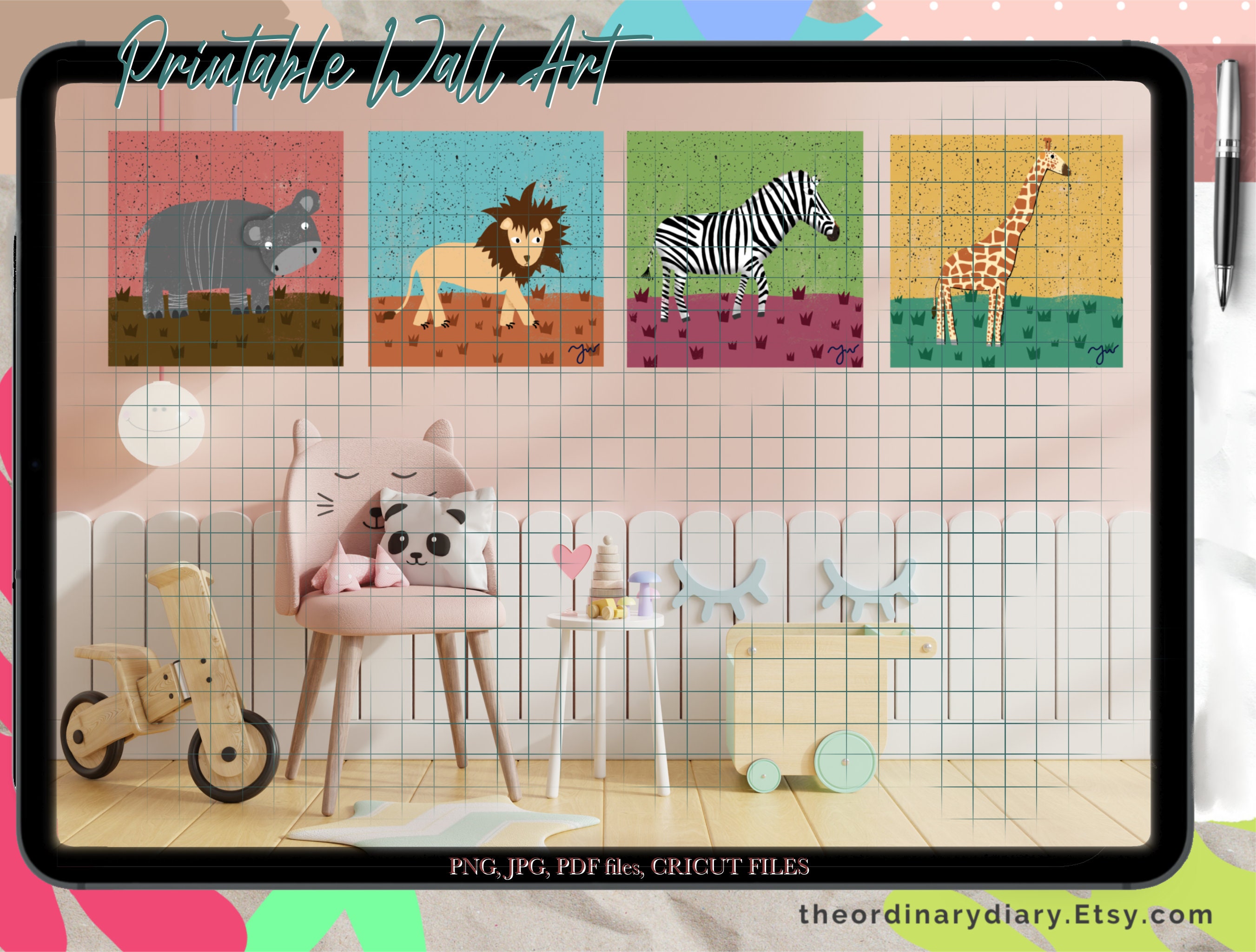 Zebra Printable POSTER, Original Design, Children Room, Poster Art ...