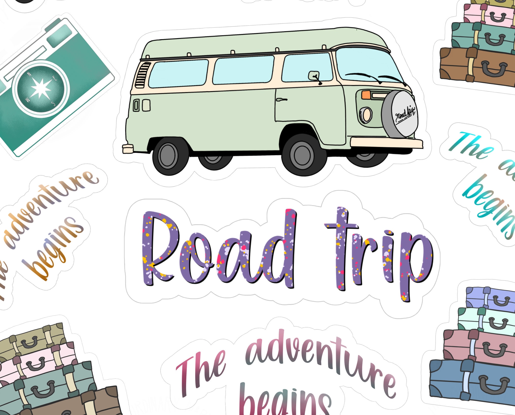 Road Trip PRINTABLE BUNDLE, Printable Stickers, Planners Stickers ...