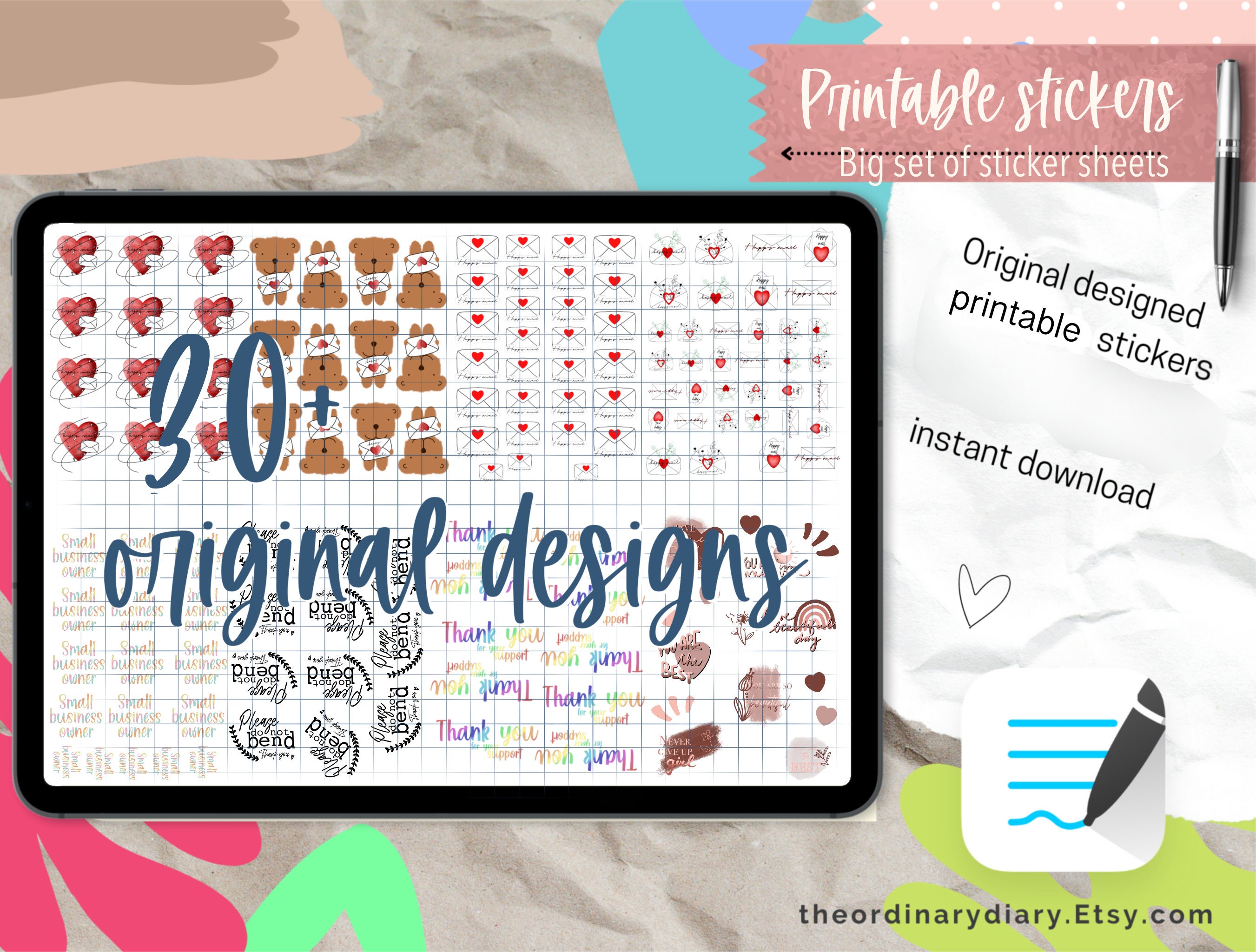 Happy Mail STICKERS Bundle, Printable Stickers, Goodnote Stickers ...