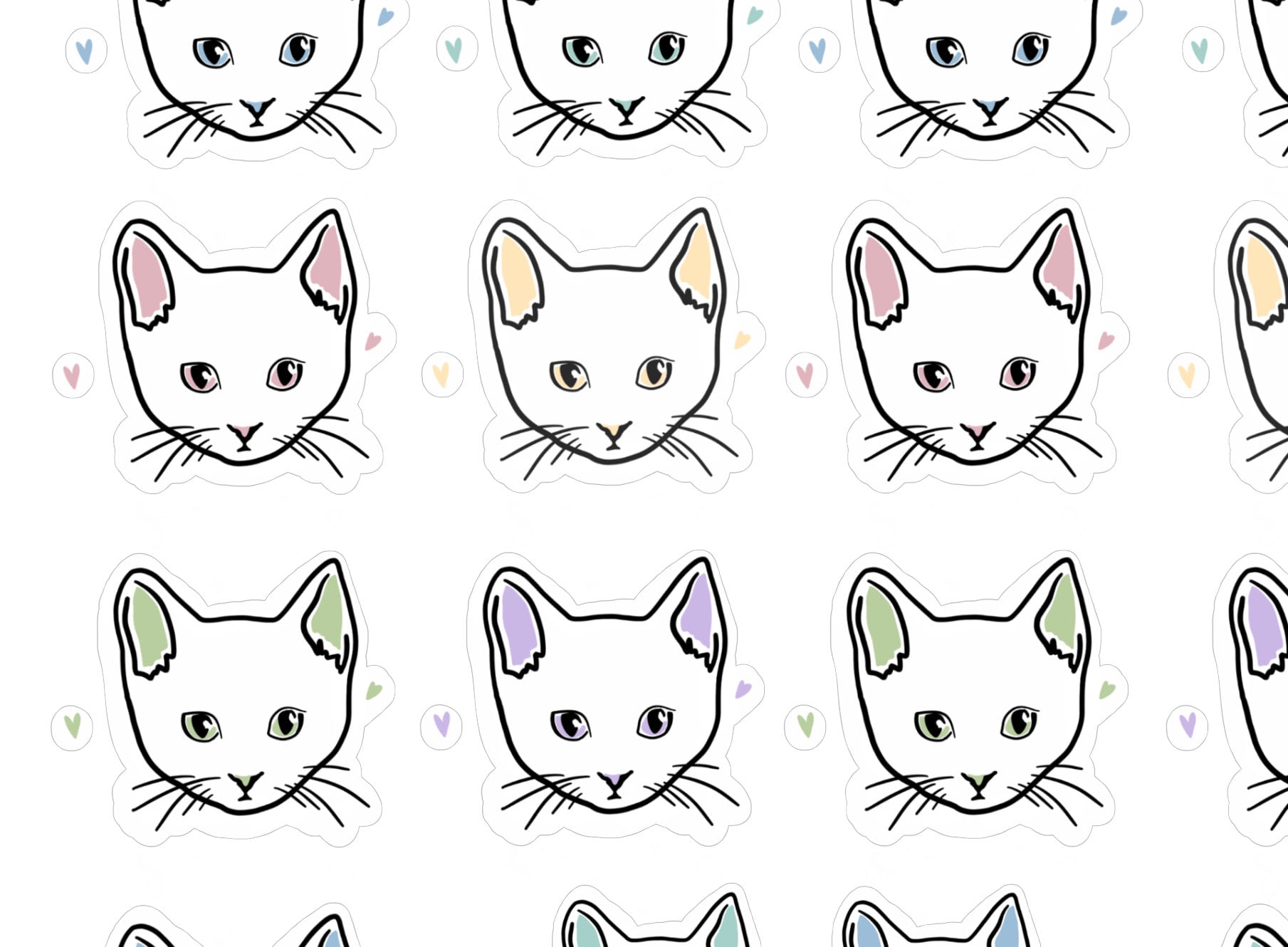 Cute Cat PRINTABLE Stickers Cute Cat Printable Bundle - Etsy