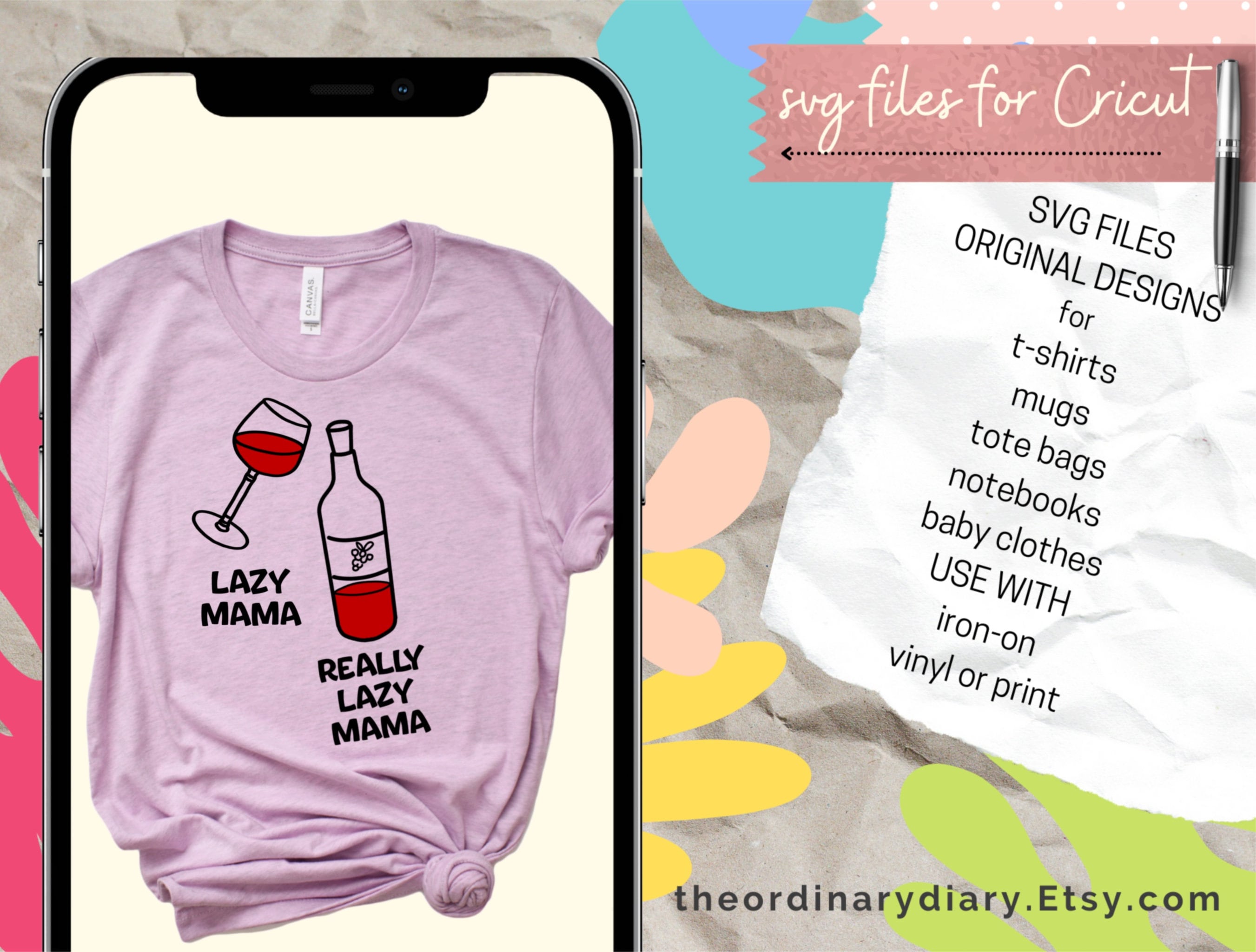 Lazy Mama SVG, Svg File, Png File, Mama Svg, Mother T-shirt, Mother Svg ...