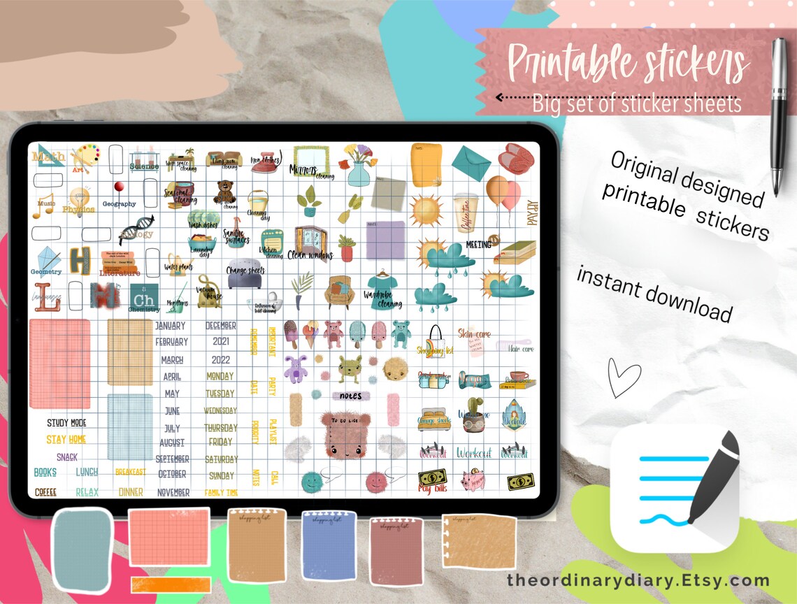 Planner STICKERS Bundle Printable Stickers Goodnote - Etsy