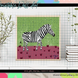 Zebra Printable POSTER, Original Design, Children Room, Poster Art ...