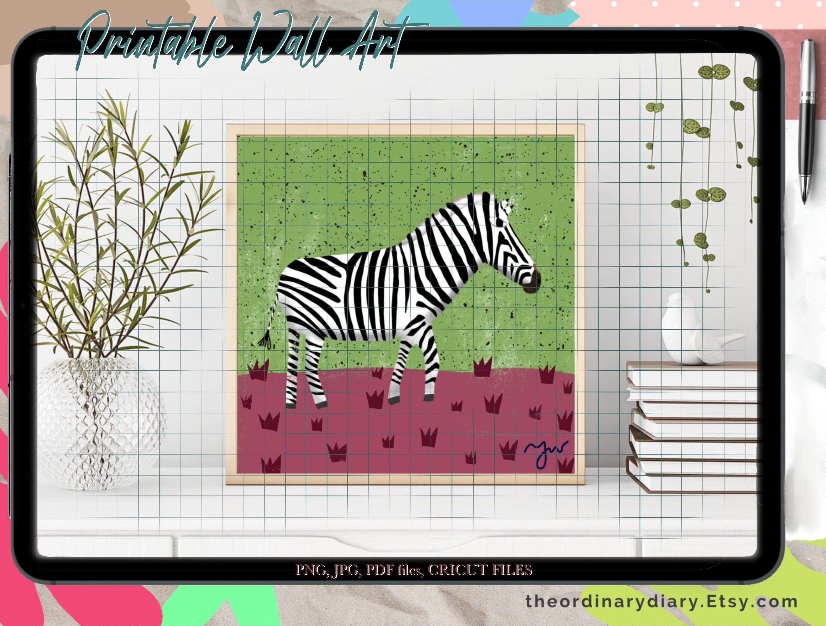 Zebra Printable POSTER, Original Design, Children Room, Poster Art ...