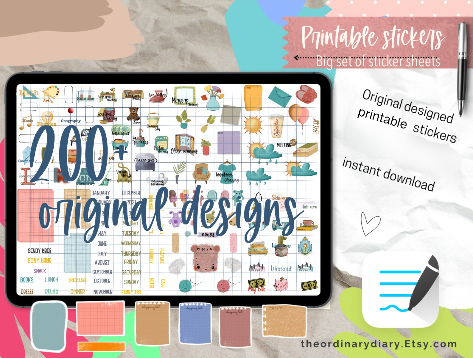 Planner STICKERS Bundle Printable Stickers Goodnote - Etsy