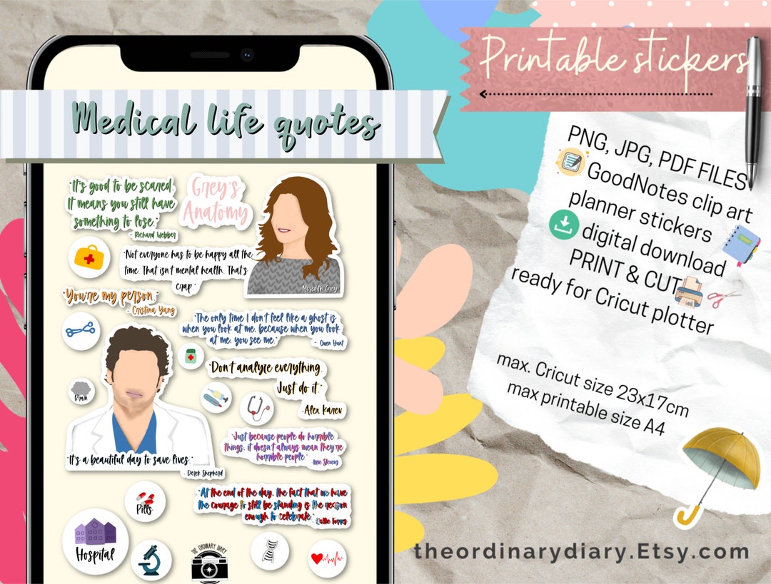 Medical Printables, Life Quotes, PRINTABLE STICKERS, Printable Bundle ...