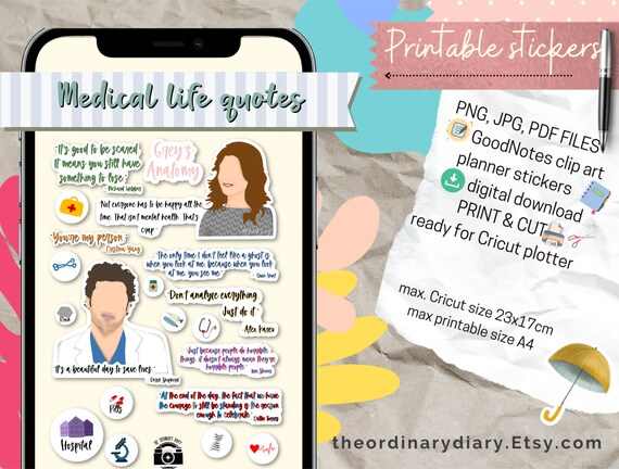 Medical Printables Life Quotes PRINTABLE STICKERS Printable - Etsy Canada