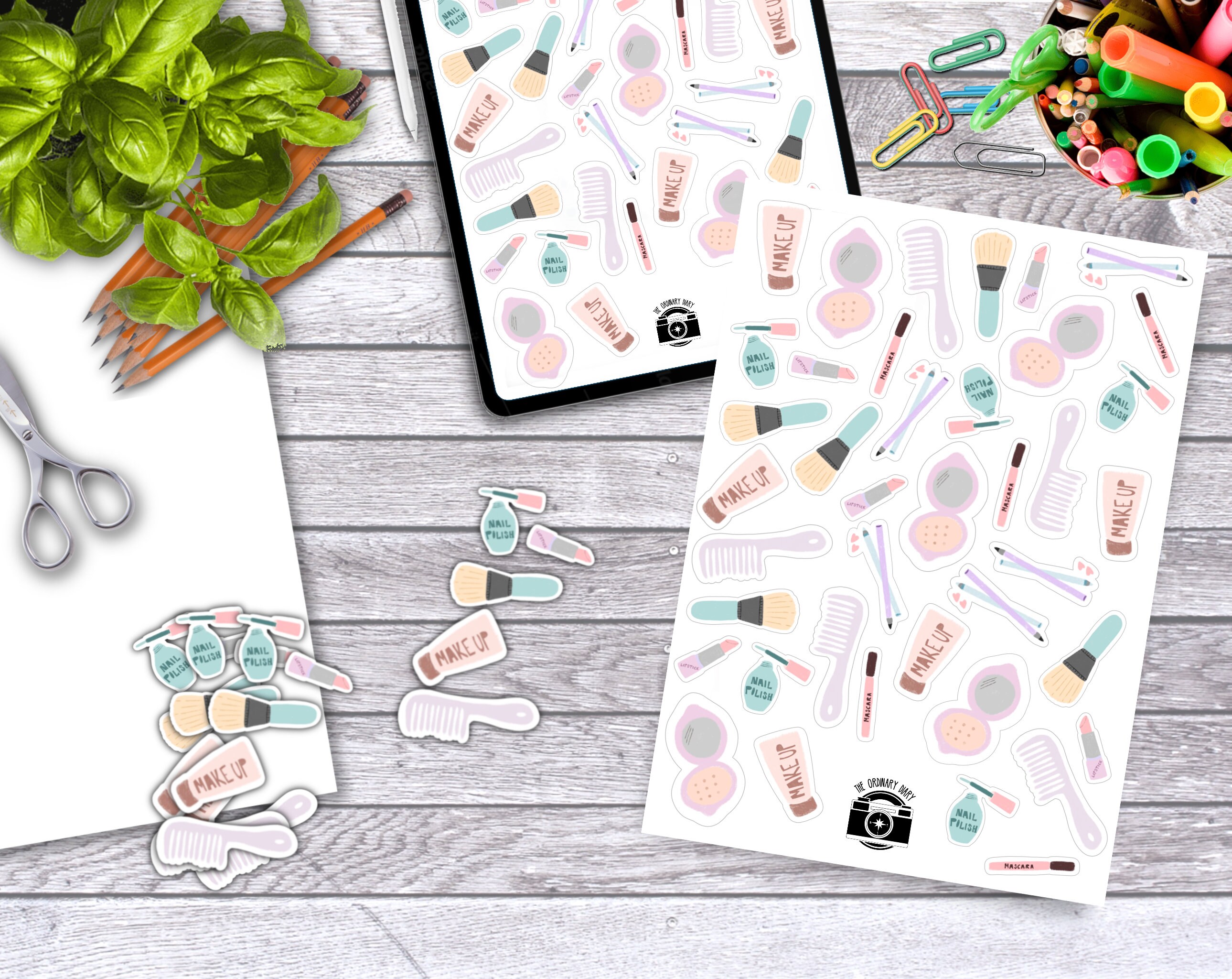 Makeup PRINTABLE STICKERS Drawing Makeup Stickers Planner - Etsy