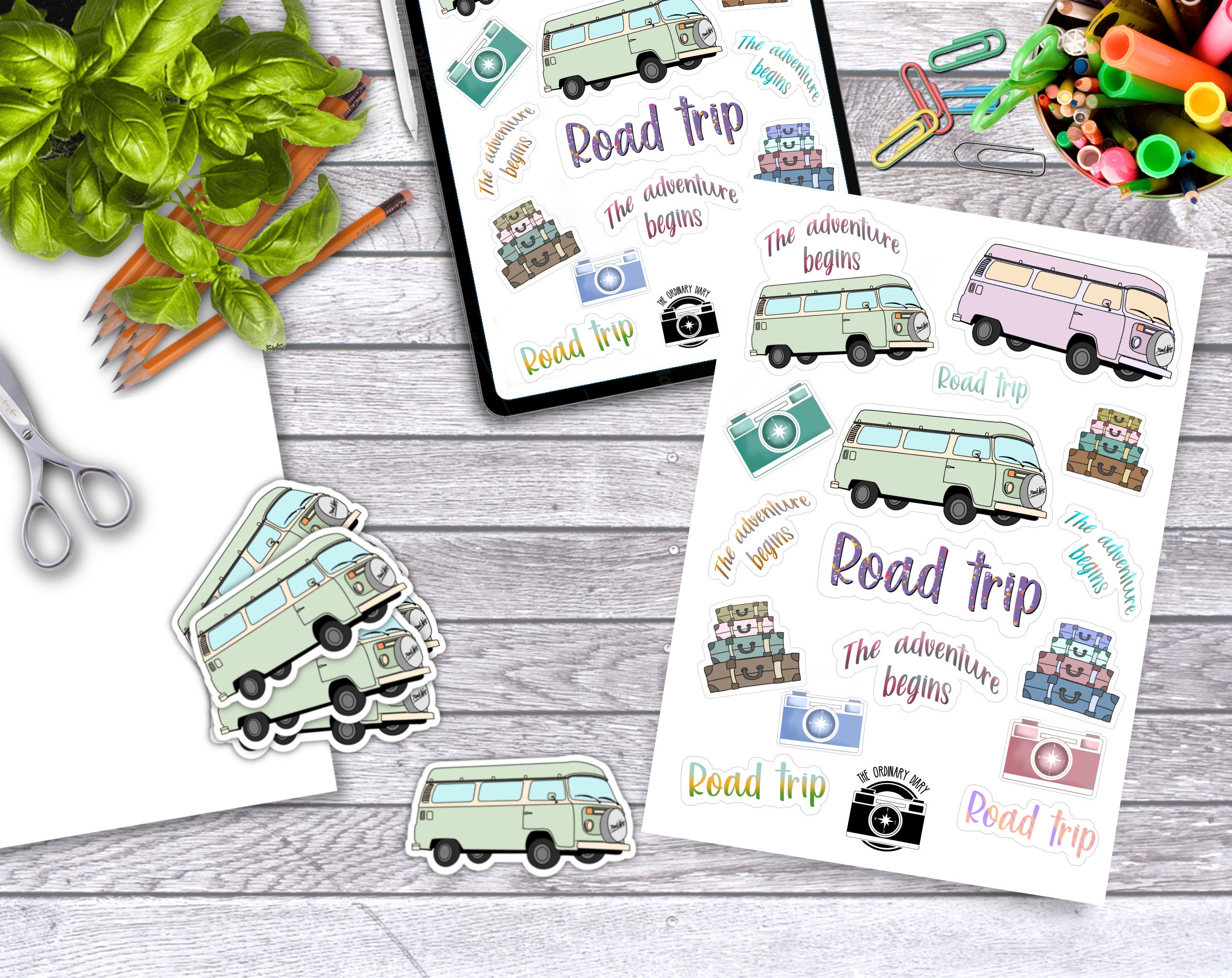 Road Trip PRINTABLE BUNDLE, Printable Stickers, Planners Stickers ...