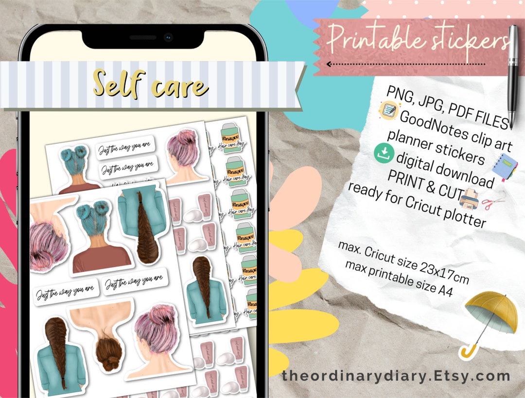 Self Care PRINTABLE Stickers Selfcare Printable Bundle - Etsy