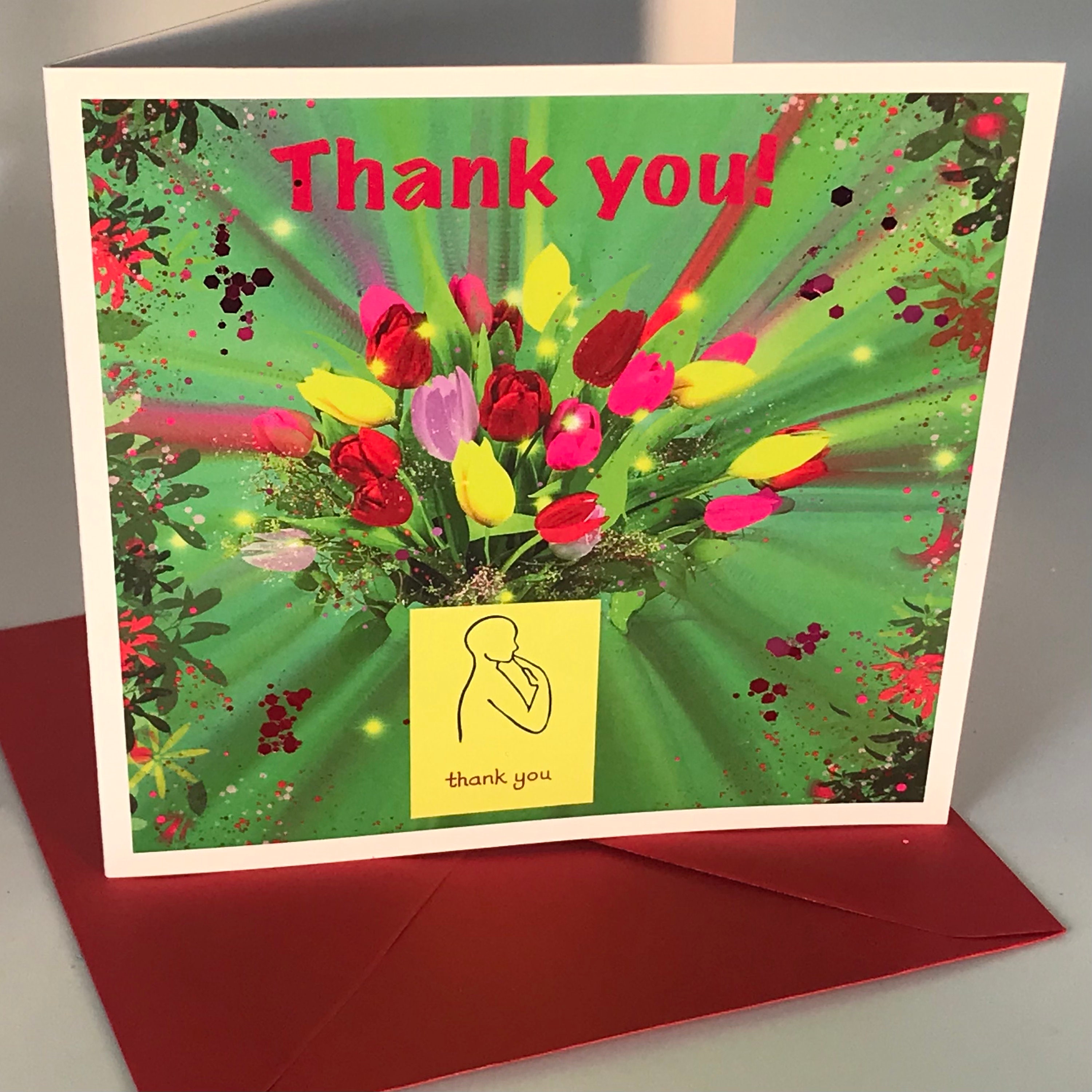 Makaton Flowers Thank You Greetings Card - Etsy UK