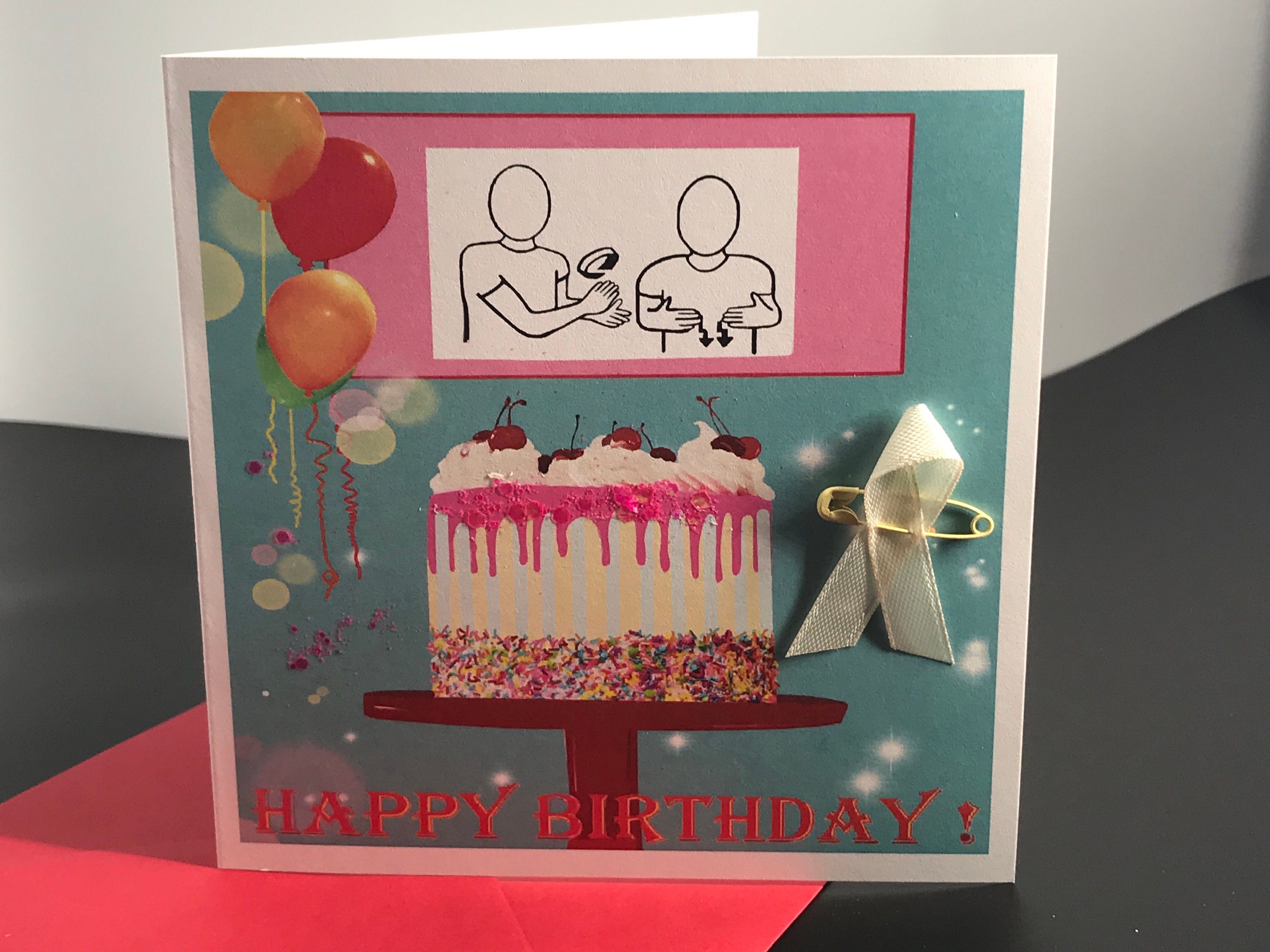 Happy Birthday Makaton Cake Card - Etsy