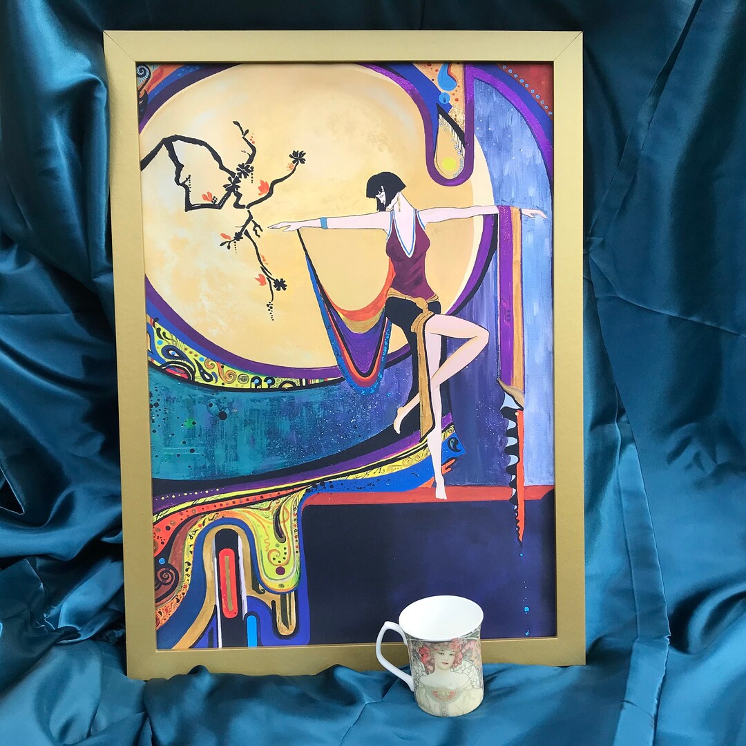 A2 Art Deco Original Print in a Gold Frame by Zartsky - Etsy