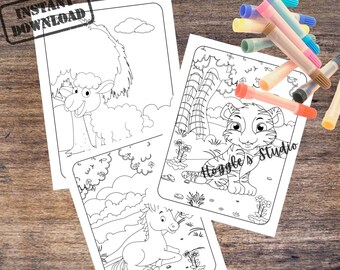 Printable Safari Animals Coloring Pages for Kids, 25 Coloring Pages for ...
