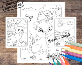 Printable Safari Animals Coloring Pages for Kids, 10 Coloring Pages for ...