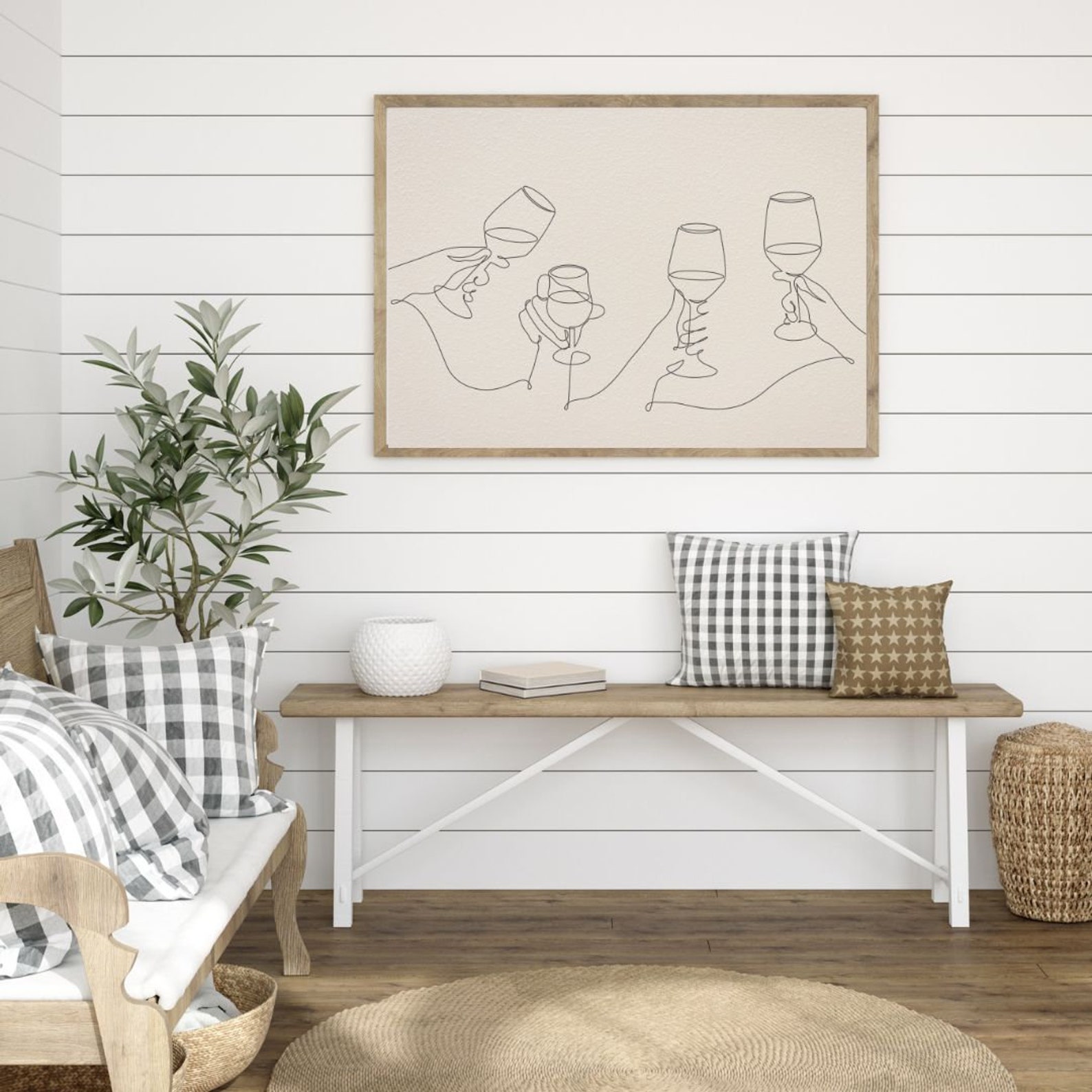 Line Art Bar Print Line Drawing Artwork Minimalist Home Office Décor ...