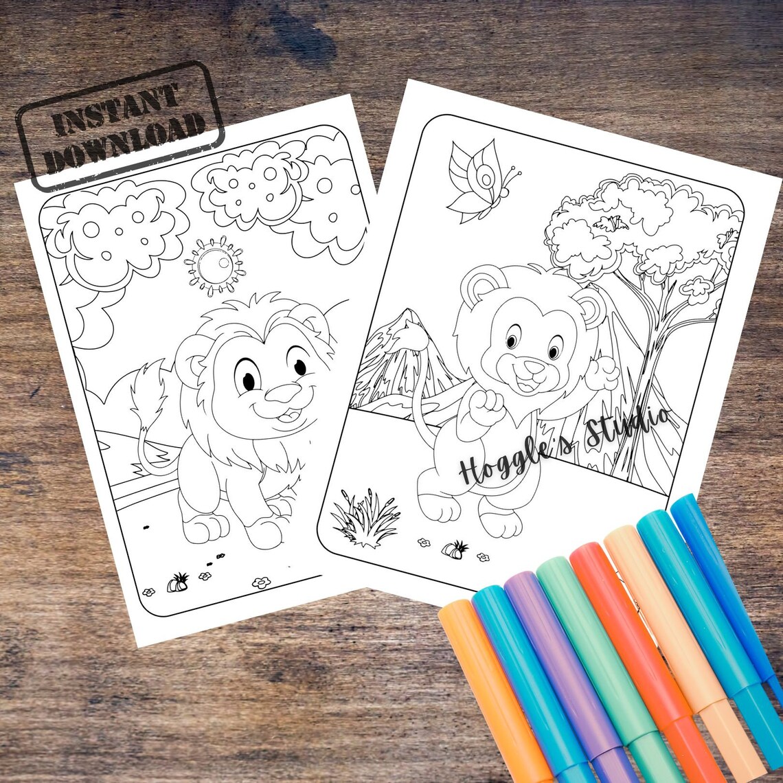 Safari Colouring Printable Pages Animal Kid Activity Coloring Sheet ...