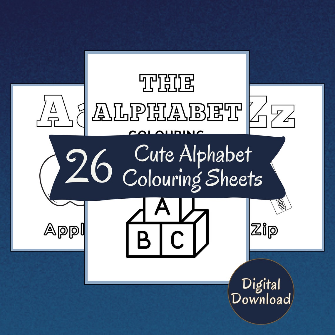 Alphabet A-Z Printable Colouring Pages Kindergarten Coloring Activity ...