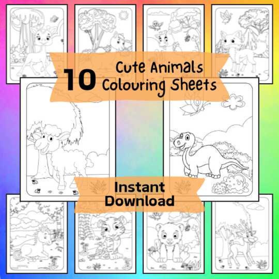 Jungle Animal Colouring Printable Pages Nursery Kid Activity Preschool ...