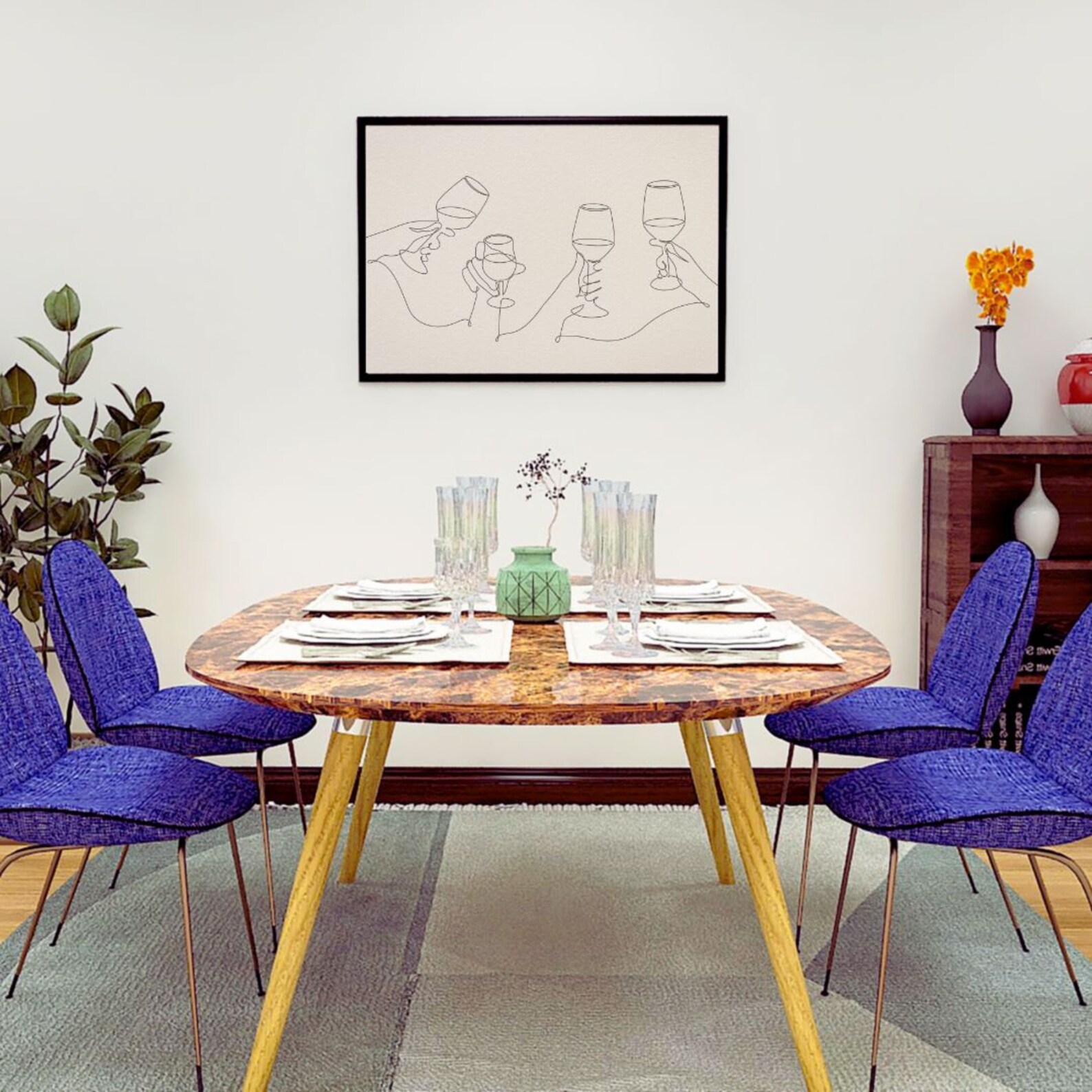 Line Art Bar Print Line Drawing Artwork Minimalist Home Office Décor ...