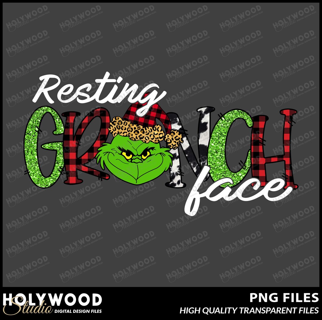 Resting Grinch Face Leopard Cow Digital Design Download, Funny ...