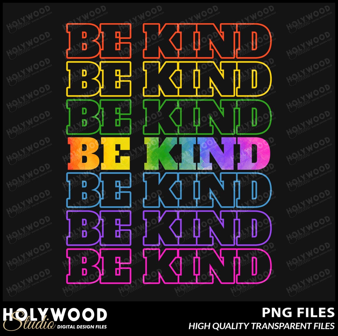 Be Kind Rainbow Digital Design Download, Positive Message Printable ...