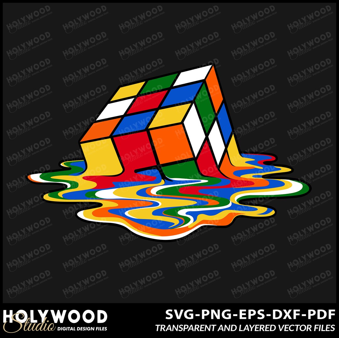 Melting Rubik's Cube Digital Design Download, Rubik's Cube Sublimation ...