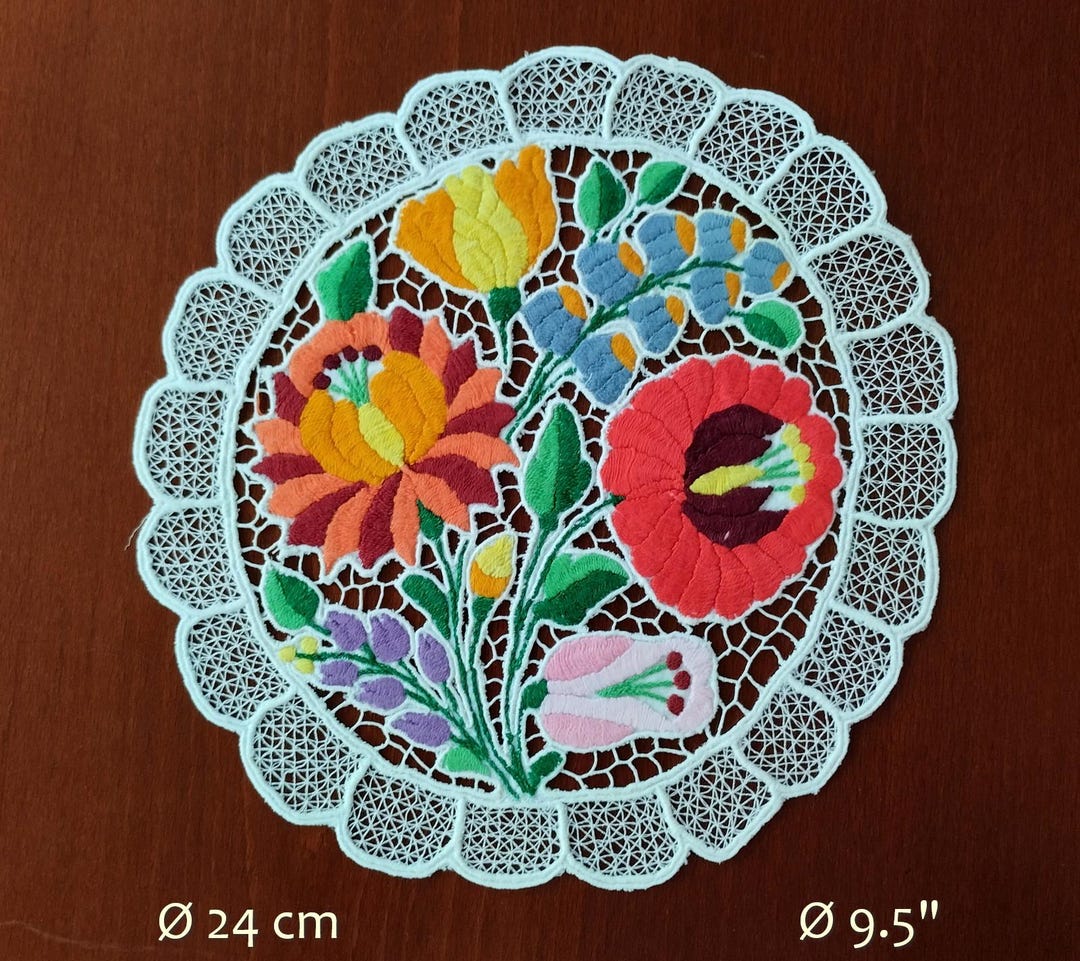 Handmade Vintage 9.5 Cutwork Embroidery Doily, Richelieu Lacework With ...