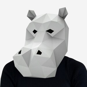 Hippopotamus Mask, Paper Craft Template, DIY Printable Hippo Animal ...