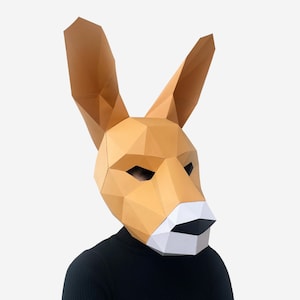 Kangaroo Mask, Paper Craft Template, DIY Printable Animal Mask, Instant ...