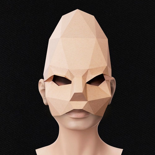 DIY Human Face Mask Low Poly Paper Craft Template Printable | Etsy