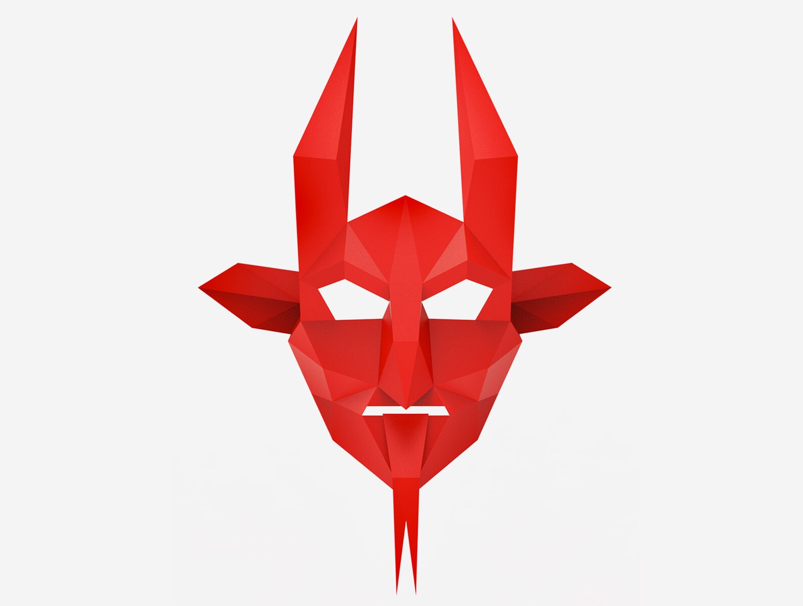 Devil Half Mask Low Poly Paper Craft Template Printable - Etsy