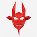 Devil Half Mask, Low Poly Paper Craft Template, Printable Devil Face ...