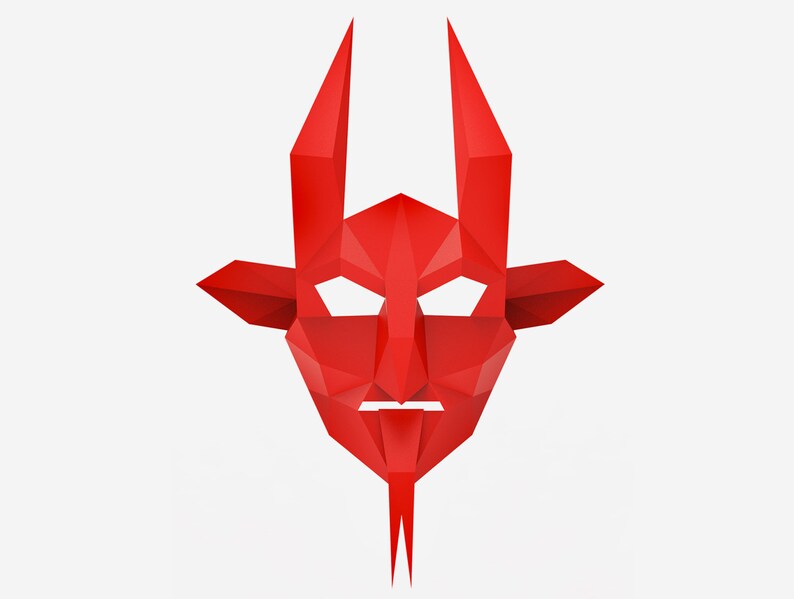 Low Poly Devil Mask, Paper Craft Template (PDF Download) - Etsy
