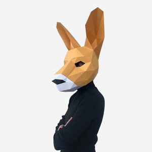 Kangaroo Mask, Paper Craft Template, DIY Printable Animal Mask, Instant ...