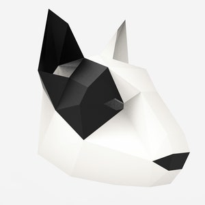 DIY Bull Terrier Mask, 3D Paper Craft Template, Halloween Dog Mask ...
