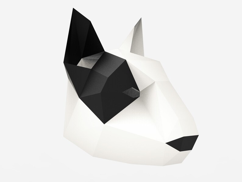 DIY Bull Terrier Mask, 3D Paper Craft Template (instant PDF Download ...