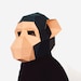 DIY Monkey Mask, Low Poly Paper Craft Template, Printable Ape Mask ...