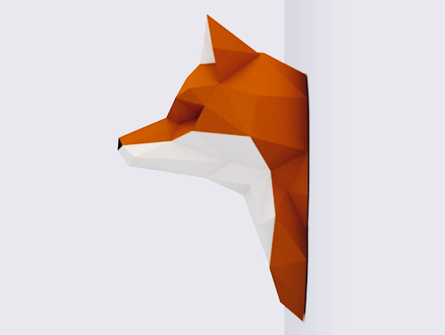 Fox Sculpture, 3D Paper Craft, DIY Wall Art, Origami Fox Sculpture, Low ...