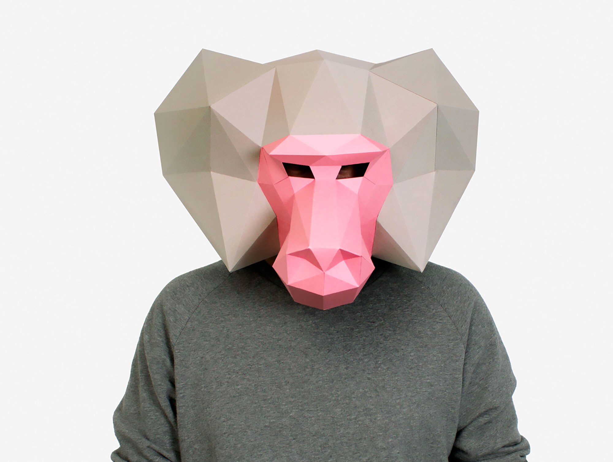 DIY Baboon Mask Monkey Mask 3D Paper Craft Template - Etsy